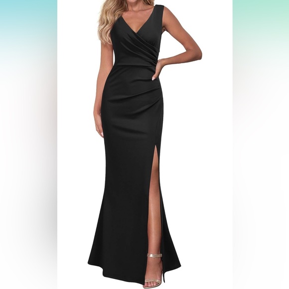Dresses | Long Cocktail Dress Shapely And Form Fitting Brand New | Poshmark